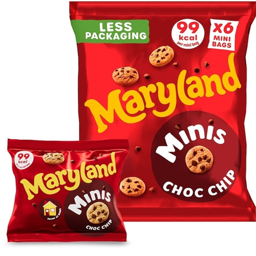 Maryland Minis Choc Chip 6 Mini Bags (118.8g) – Blackgold Foods
